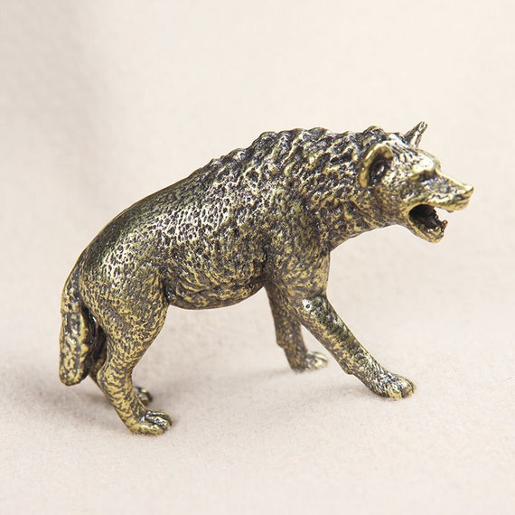 Solid Brass Tea Pet Hyena Statue/home Office Desktop Craft | Etsy