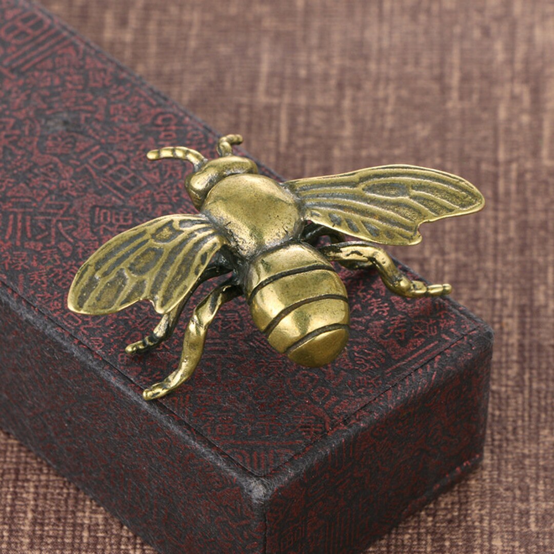 2 Pieces of Pure Copper Tea Pet Bee Ornaments / Study Tabletop Tea Pet ...