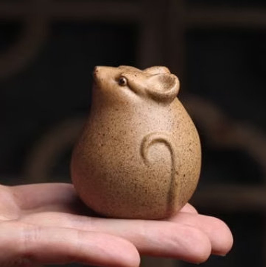 Handmade Ceramic Tea Pet Rat Sculpture/tea Set Accessories/home Office ...