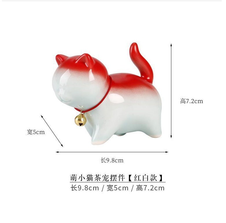 Handmade Ceramic Tea Pet Cute Cat Sculptures Home Tea Trays - Etsy