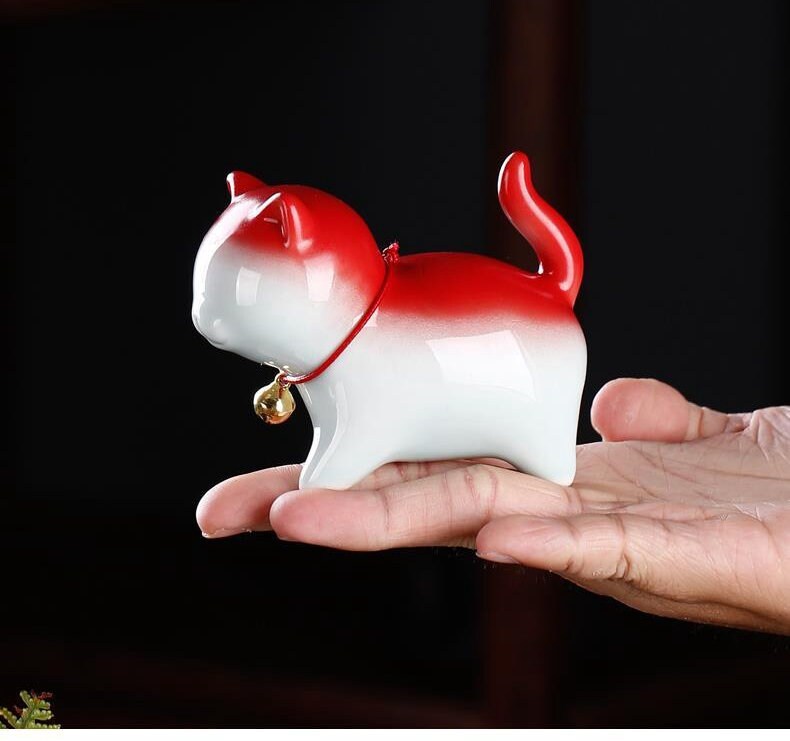 Handmade Ceramic Tea Pet Cute Cat Sculptures Home Tea Trays - Etsy