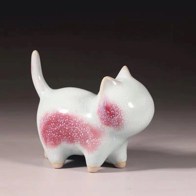 Handmade Ceramic Tea Pet Cute Cat Sculptures Home Tea Trays | Etsy