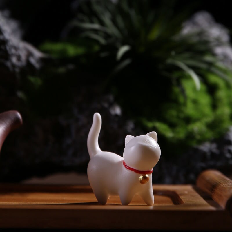 Handmade Ceramic Tea Pet Cute Cat Sculptures Home Tea Trays | Etsy