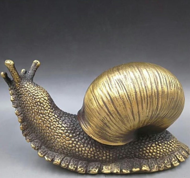 6.37 Inch Handmade Pure Copper Snail Sculpture / Home Desktop - Etsy