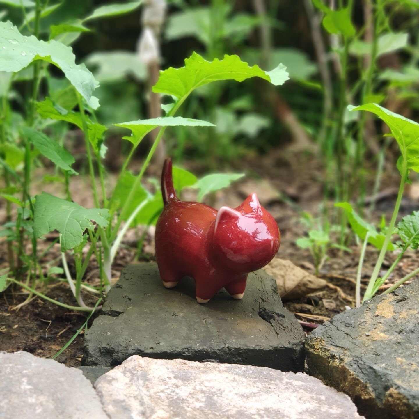 Handmade Ceramic Tea Pet Cute Cat Sculptures Home Tea Trays | Etsy