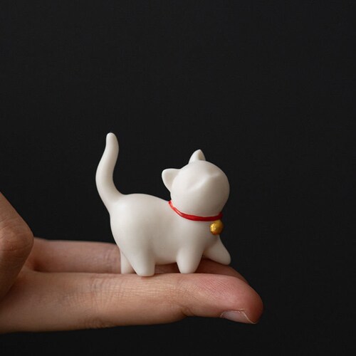 Handmade Ceramic Tea Pet Cute Cat Sculptures Home Tea Trays | Etsy