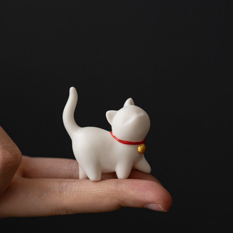 Handmade Ceramic Tea Pet Cute Cat Sculptures Home Tea Trays | Etsy