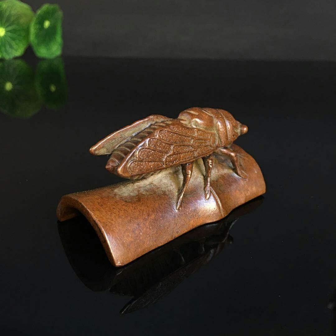 Handmade Pure Copper Tea Pet Cicada Sculpture/purple Copper - Etsy