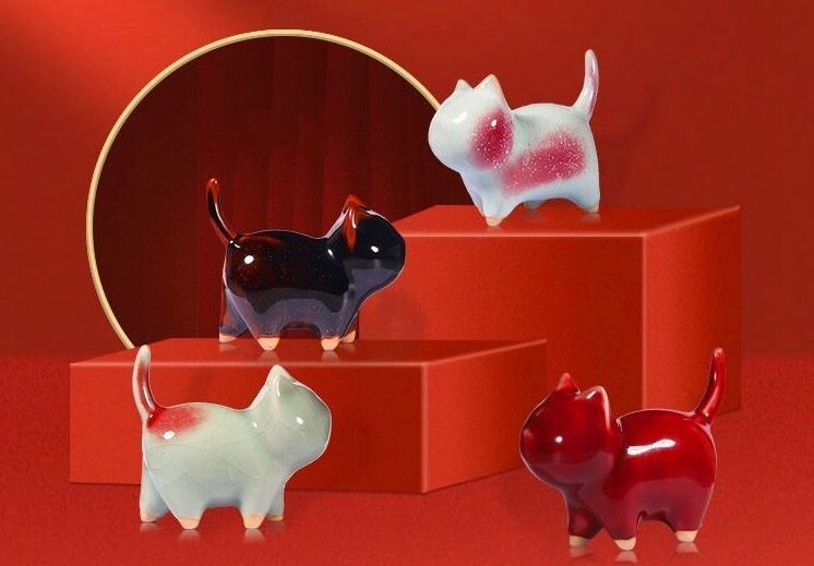 Handmade Ceramic Tea Pet Cute Cat Sculptures Home Tea Trays | Etsy