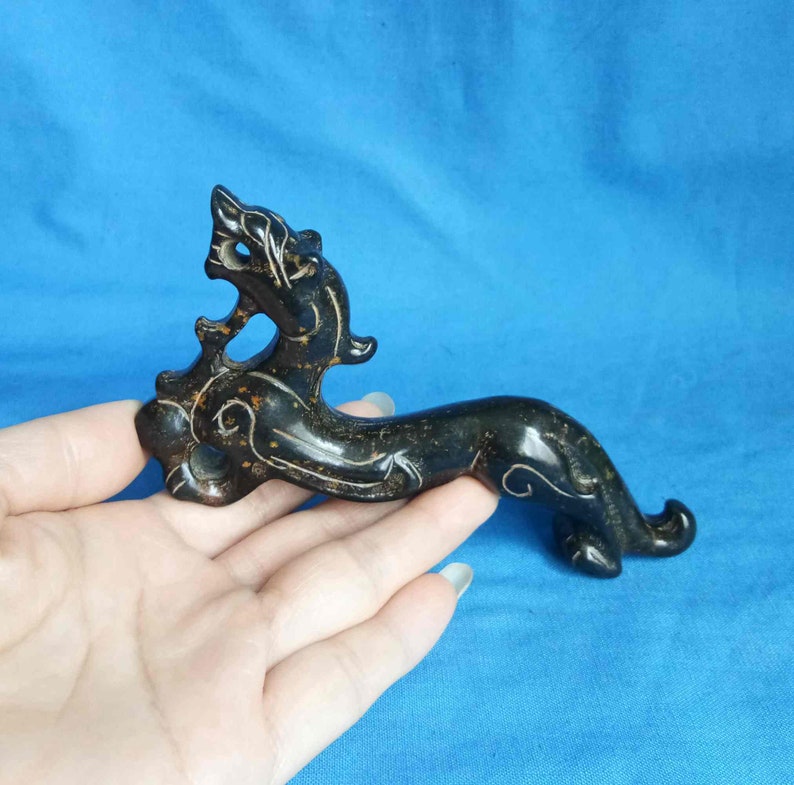 Vintage Chinese Jade Carved Dragon Statue A1 - Etsy
