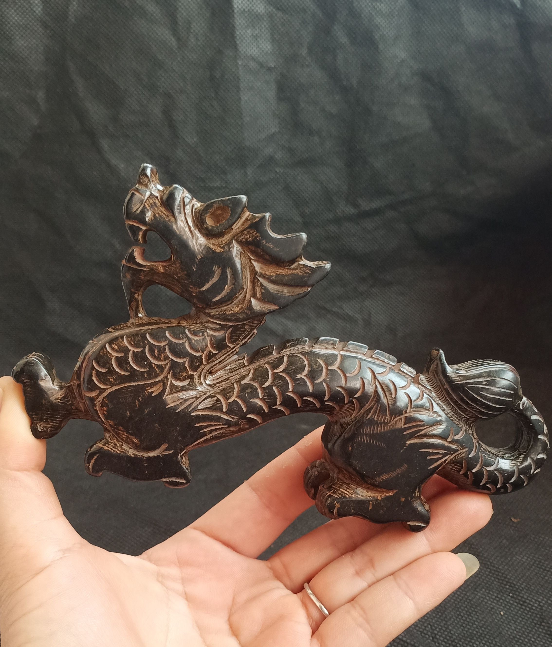 Vintage Chinese Jade Carved Dragon Statue A245 | Etsy