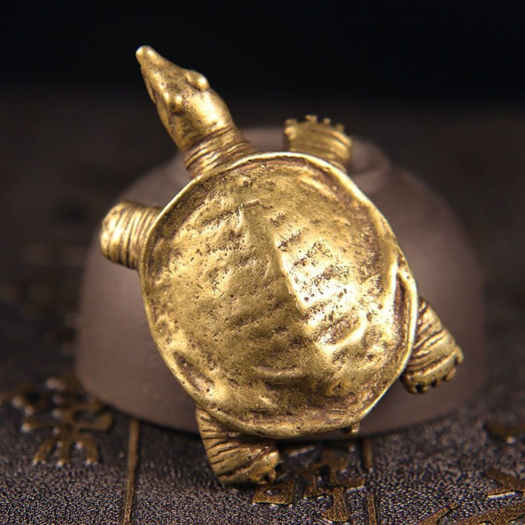 Handmade Brass Turtle Tea Pet Sculpture Home Desktop Creative Cute Mini ...