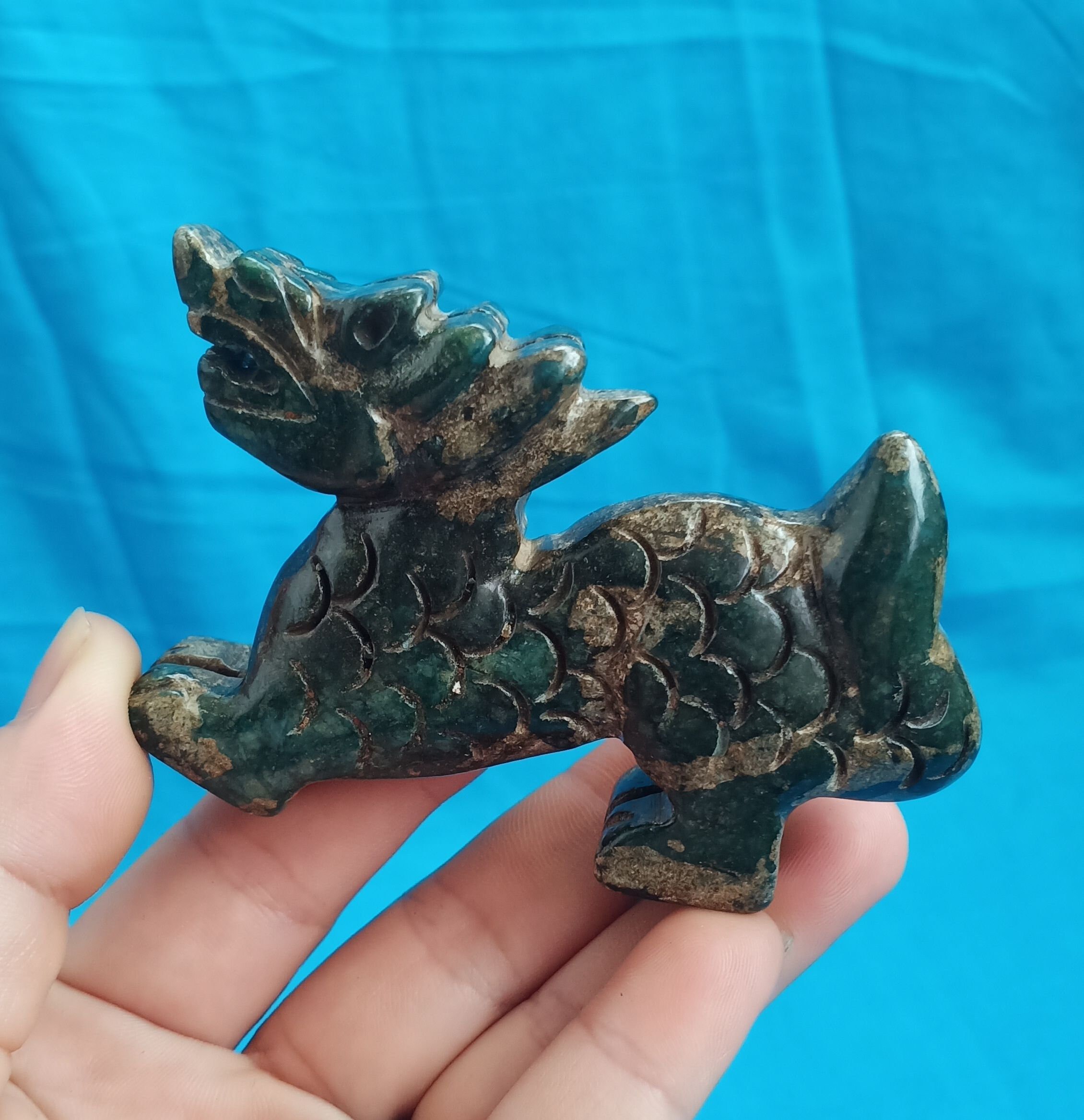 Vintage Chinese Jade Carved Dragon Statue A143 - Etsy UK