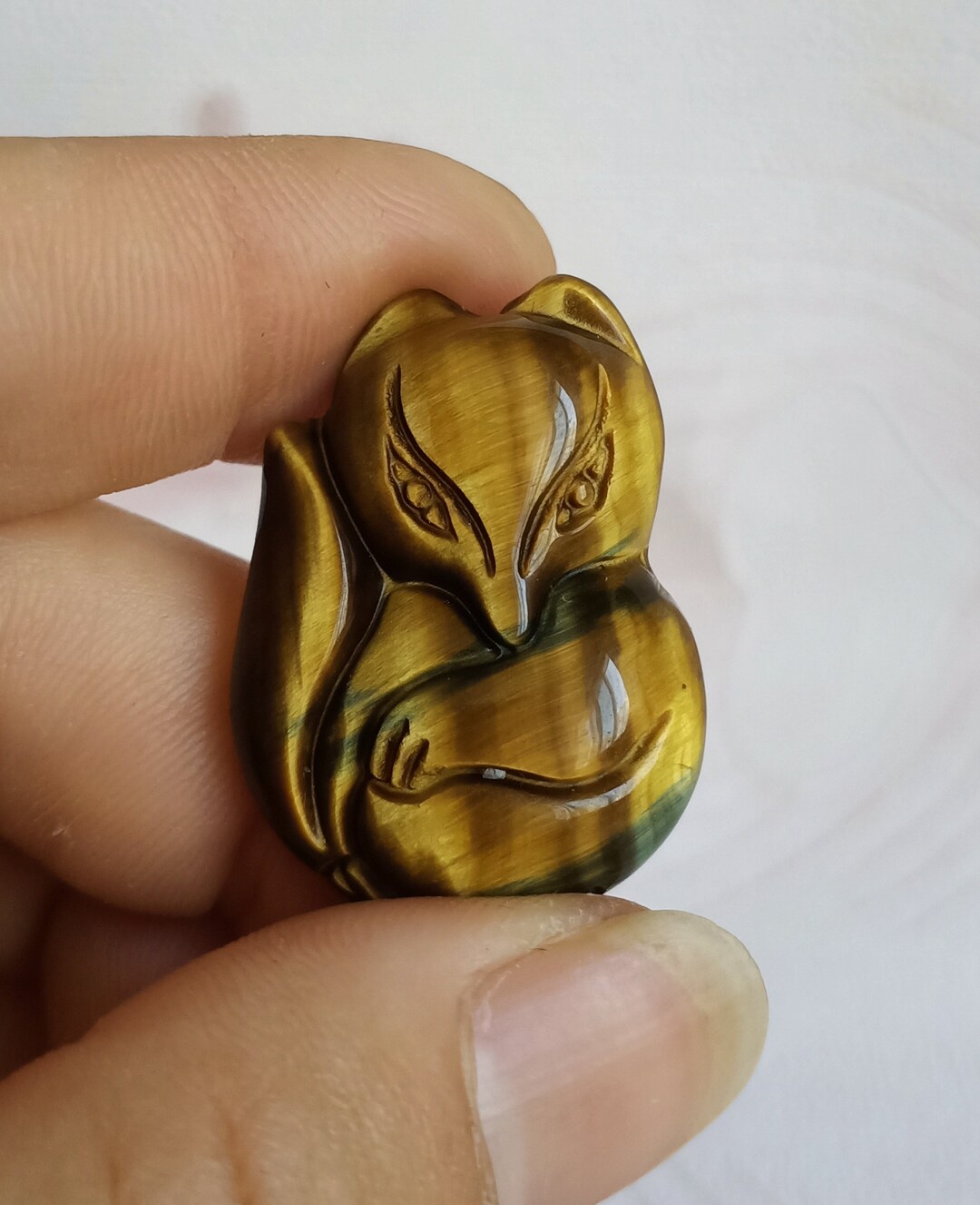 China Natural Tiger Eye Handmade Pendant/carved fox. K304 - Etsy