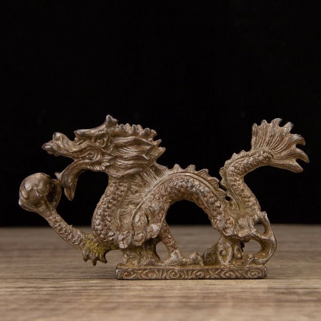 Pure Copper Tea Pet Dragon Statue, Home Office Decoration Knickknack - Etsy