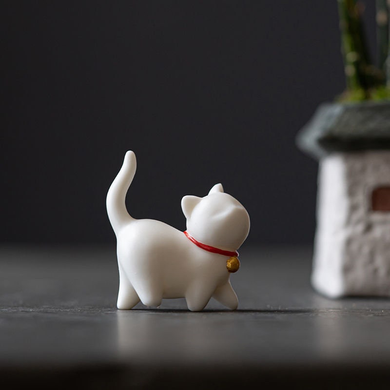 Handmade Ceramic Tea Pet Cute Cat Sculptures Home Tea Trays | Etsy