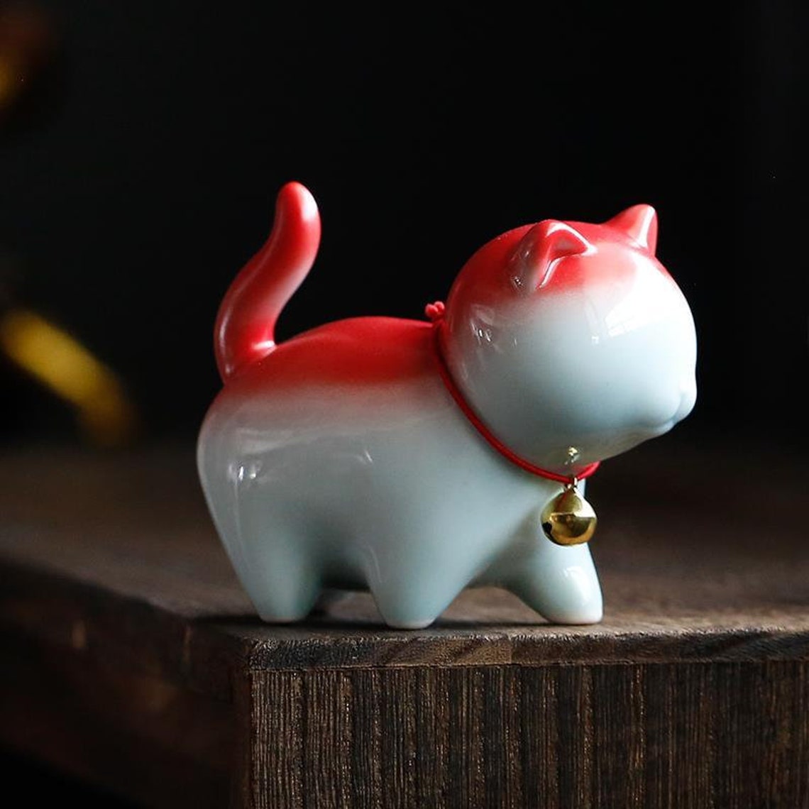 Handmade Ceramic Tea Pet Cute Cat Sculptures Home Tea Trays - Etsy
