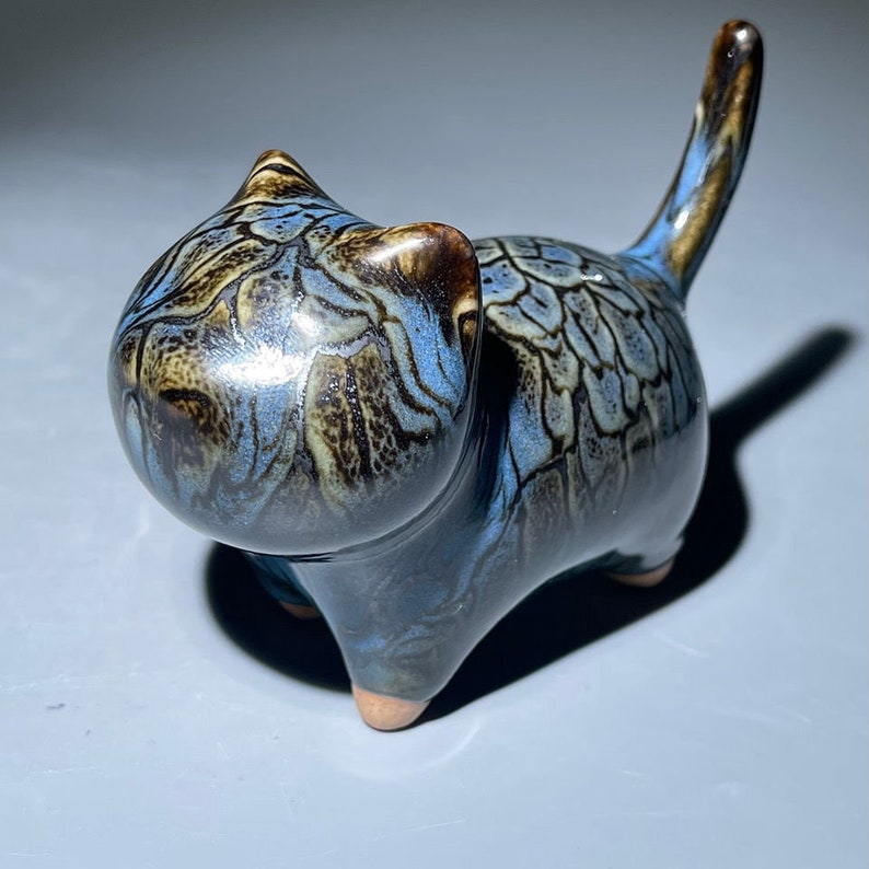 Handmade Ceramic Tea Pet Cute Cat Sculptures Home Tea Trays | Etsy