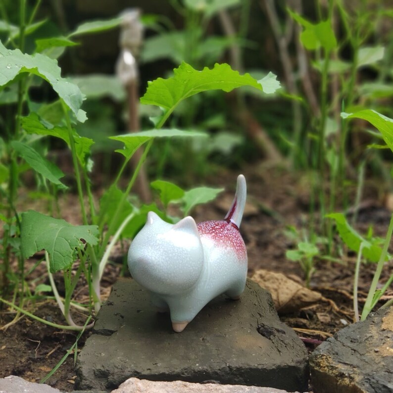 Handmade Ceramic Tea Pet Cute Cat Sculptures Home Tea Trays | Etsy