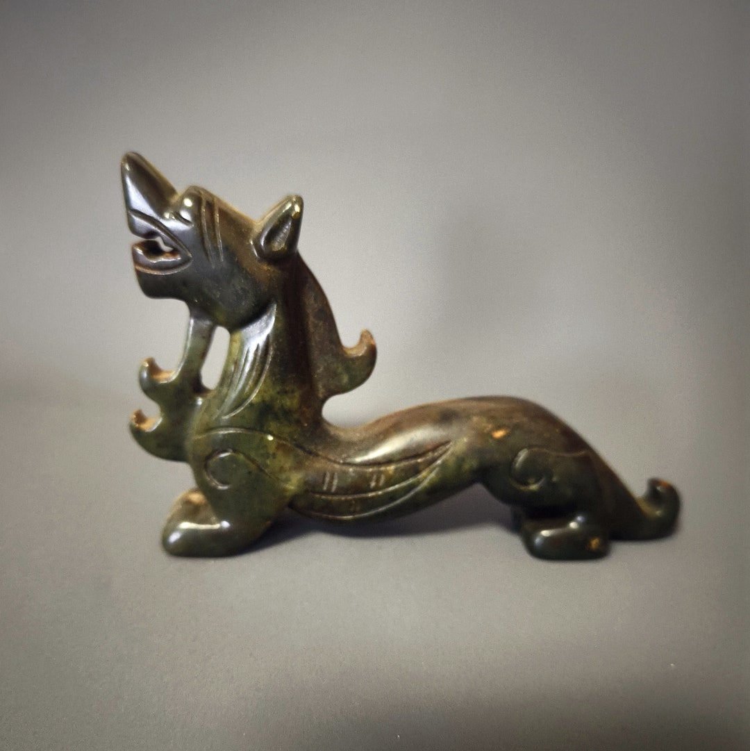 Vintage Chinese Jade Carved Dragon Statue A142 - Etsy