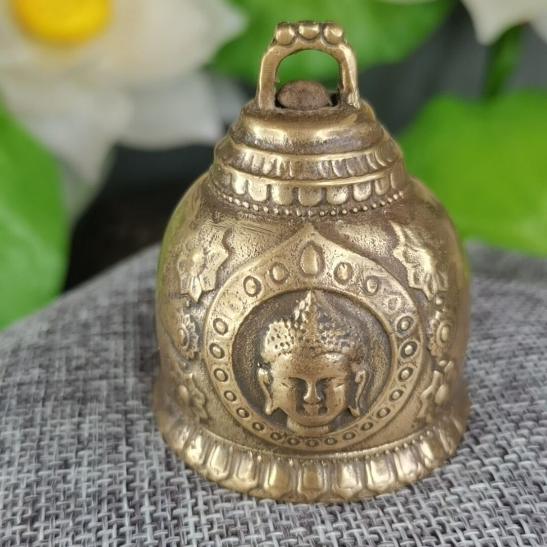 Tibetan Copper Bell Nepalese Handmade Buddha Head Hand-cranked Copper ...