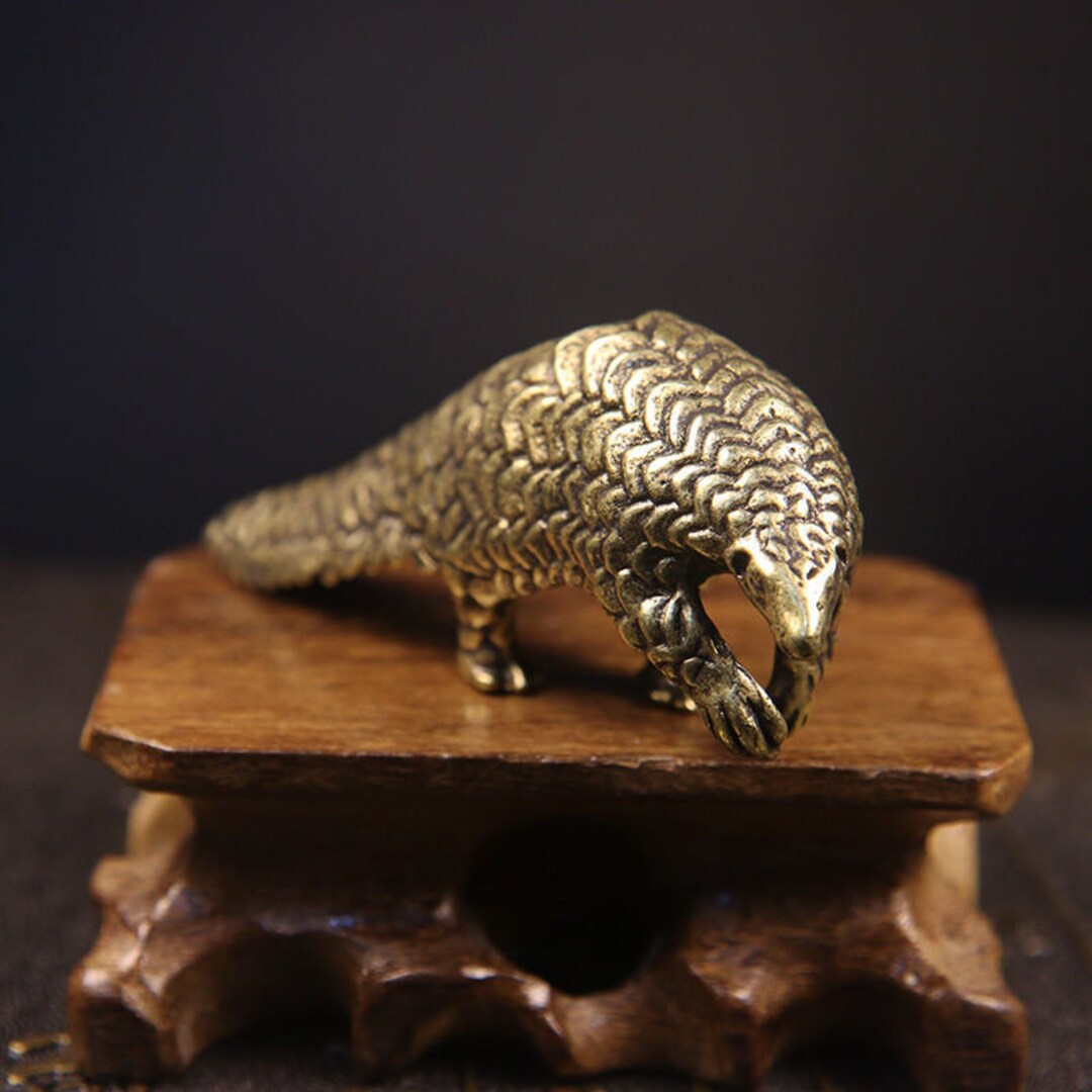 Chinese Vintage Brass Pangolin Statue Ornaments Pure Copper - Etsy