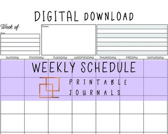 Minimalist Weekly Planner, Printable Weekly Planner, Weekly Schedule ...