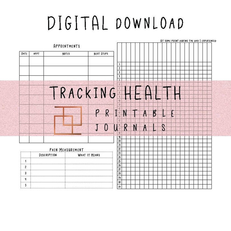 Health Tracker Printable Journal - Etsy