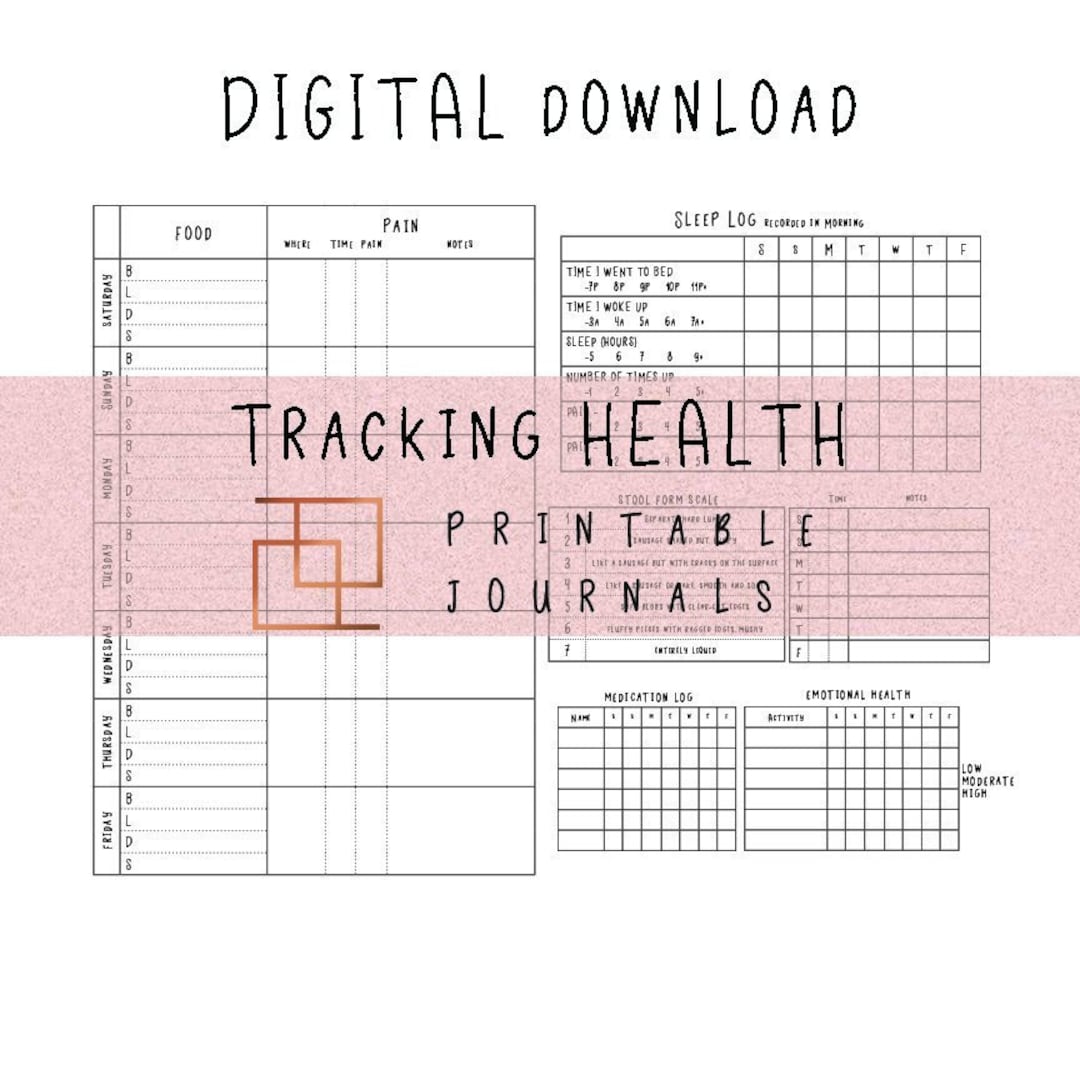 Health Tracker Printable Journal - Etsy