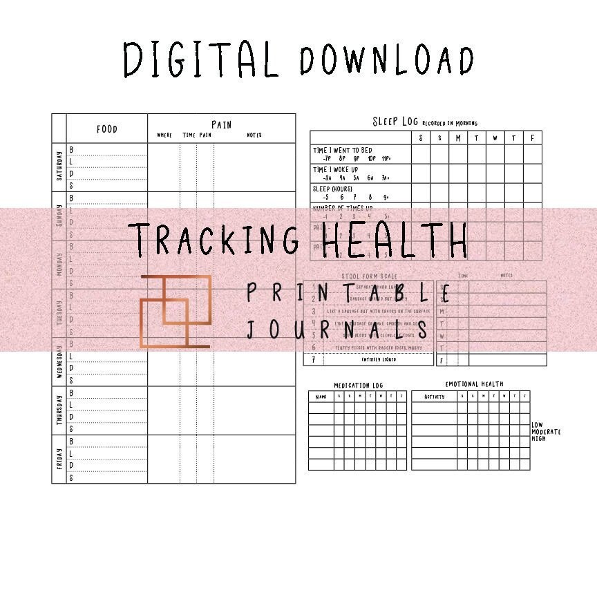 Health Tracker Printable Journal - Etsy