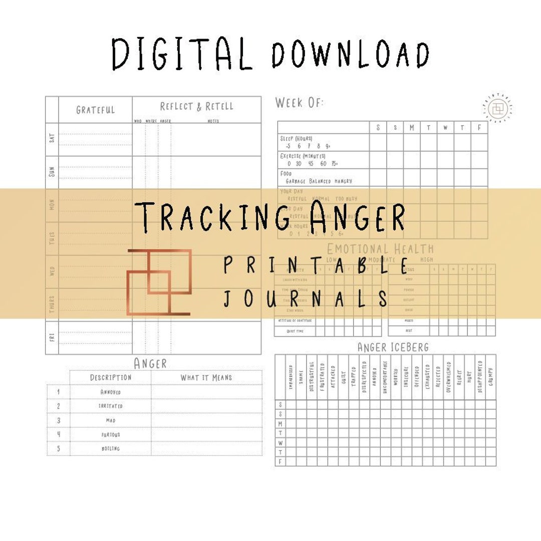 Weekly Anger Tracker Printable Journal Single Person Use - Etsy