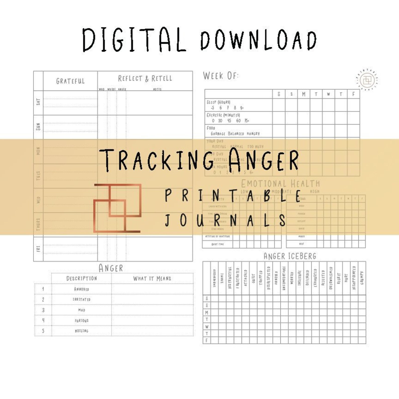 Weekly Anger Tracker Printable Journal Single Person Use - Etsy