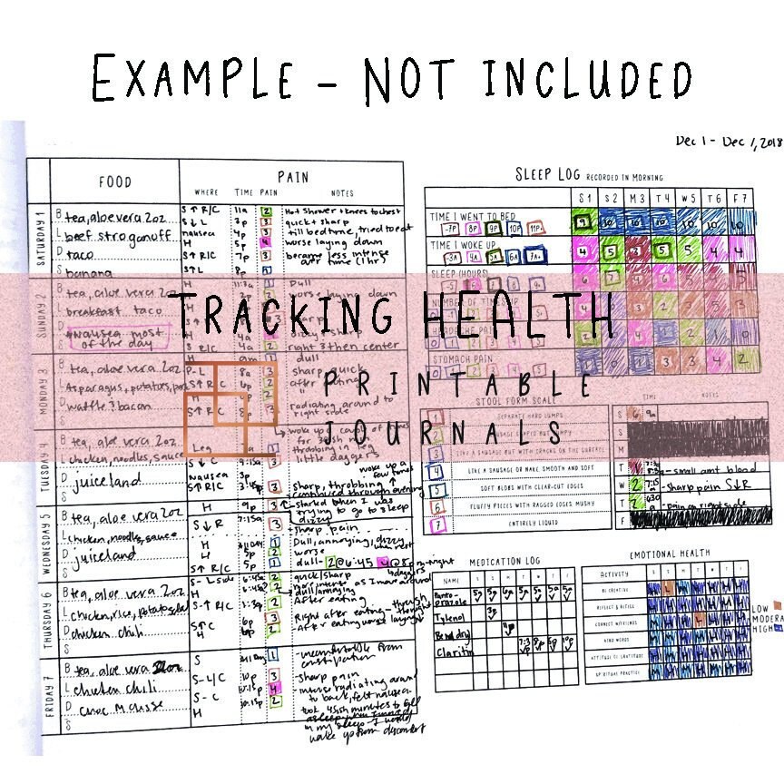 Health Tracker Printable Journal - Etsy