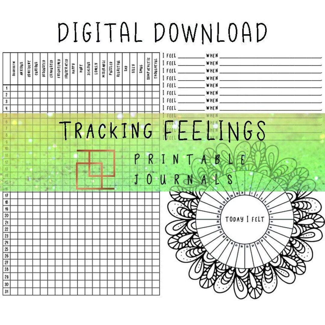 Tracking Feelings - Printable Journal - Etsy