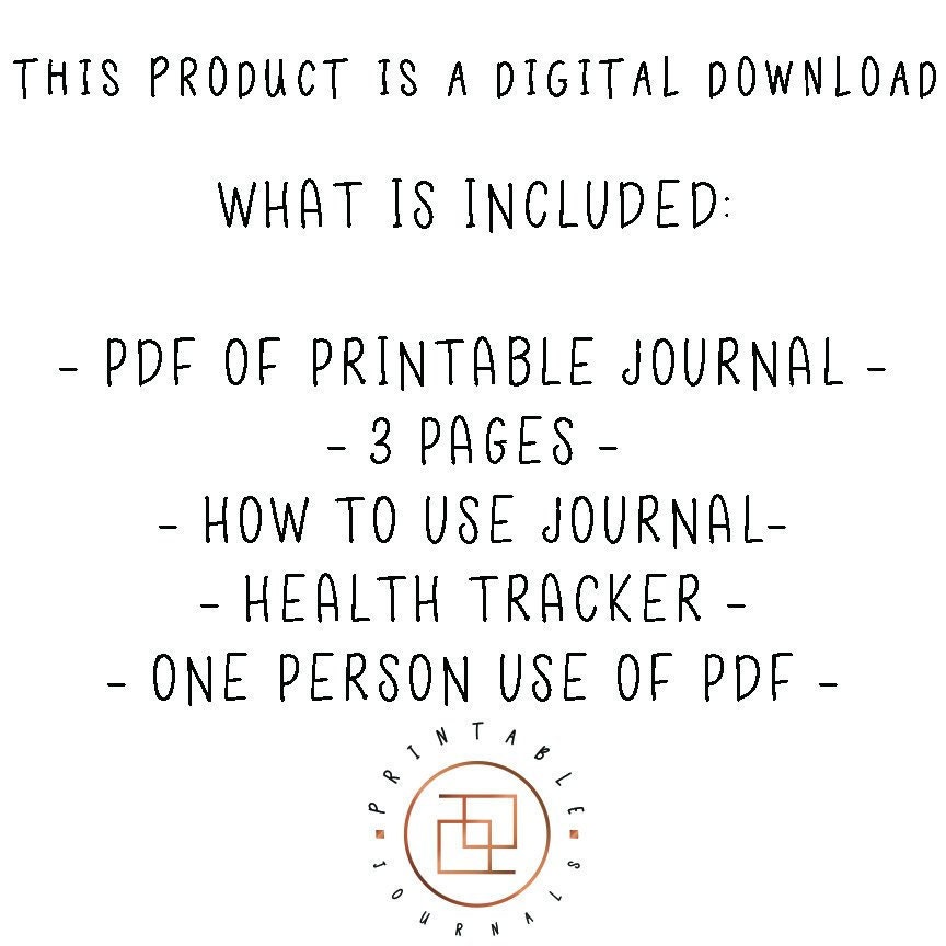 Health Tracker Printable Journal - Etsy