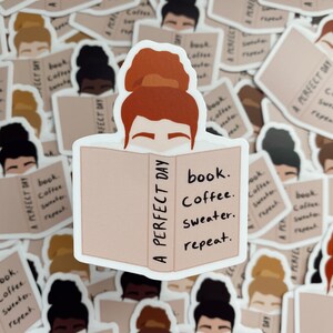 Reading Girl Vinyl Sticker - Etsy