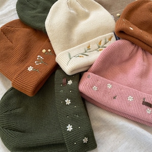 Hand Embroidered Beanies - Etsy