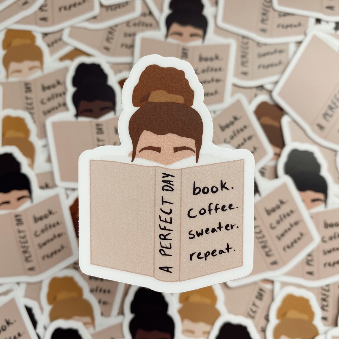 Reading Girl Vinyl Sticker - Etsy