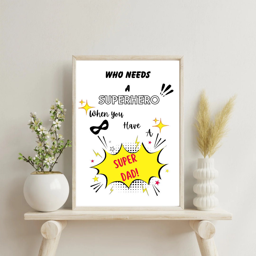 Super Dad A4 Download Printable - Etsy