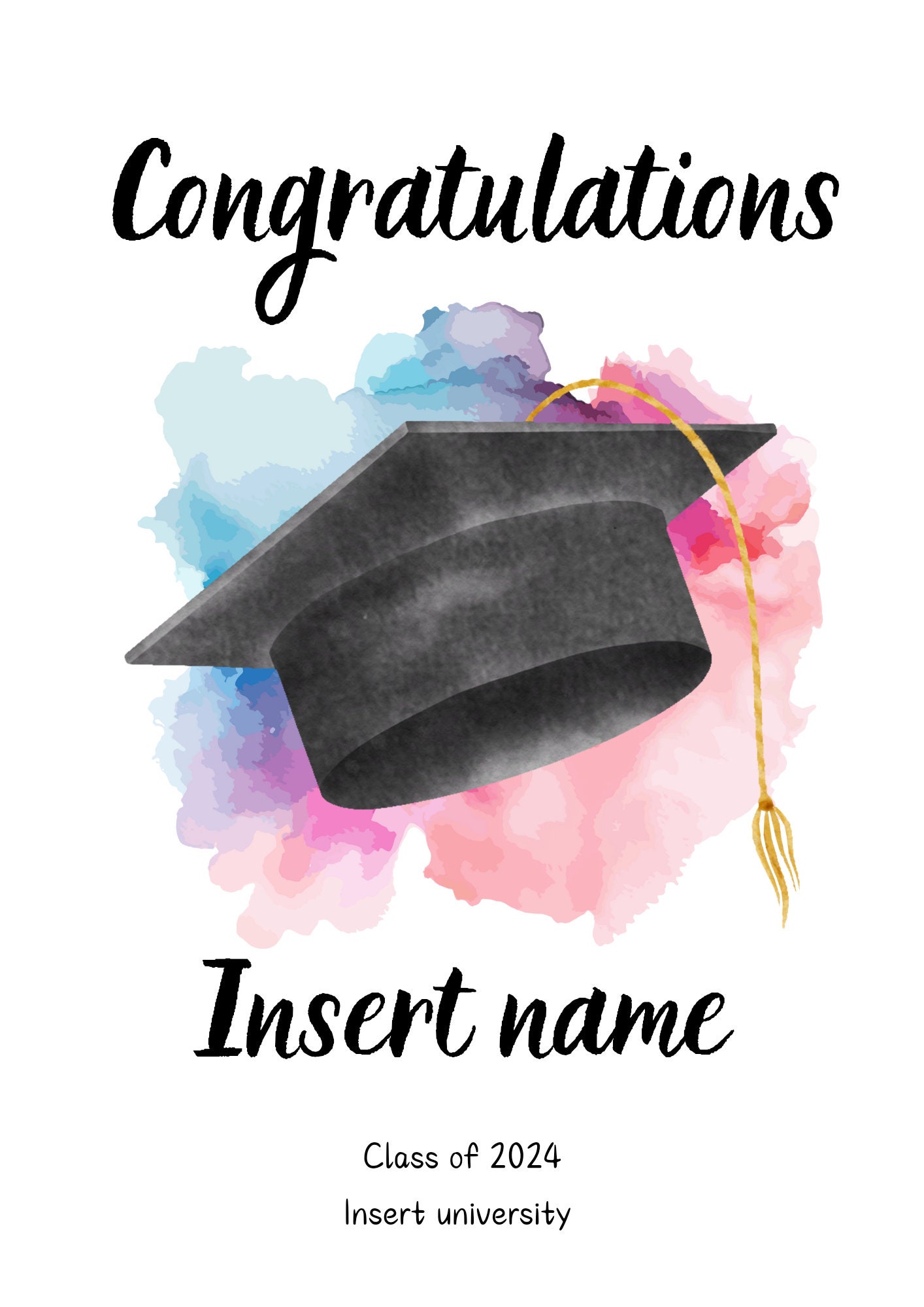 A4 Graduation Digital Download Printable Template - Etsy