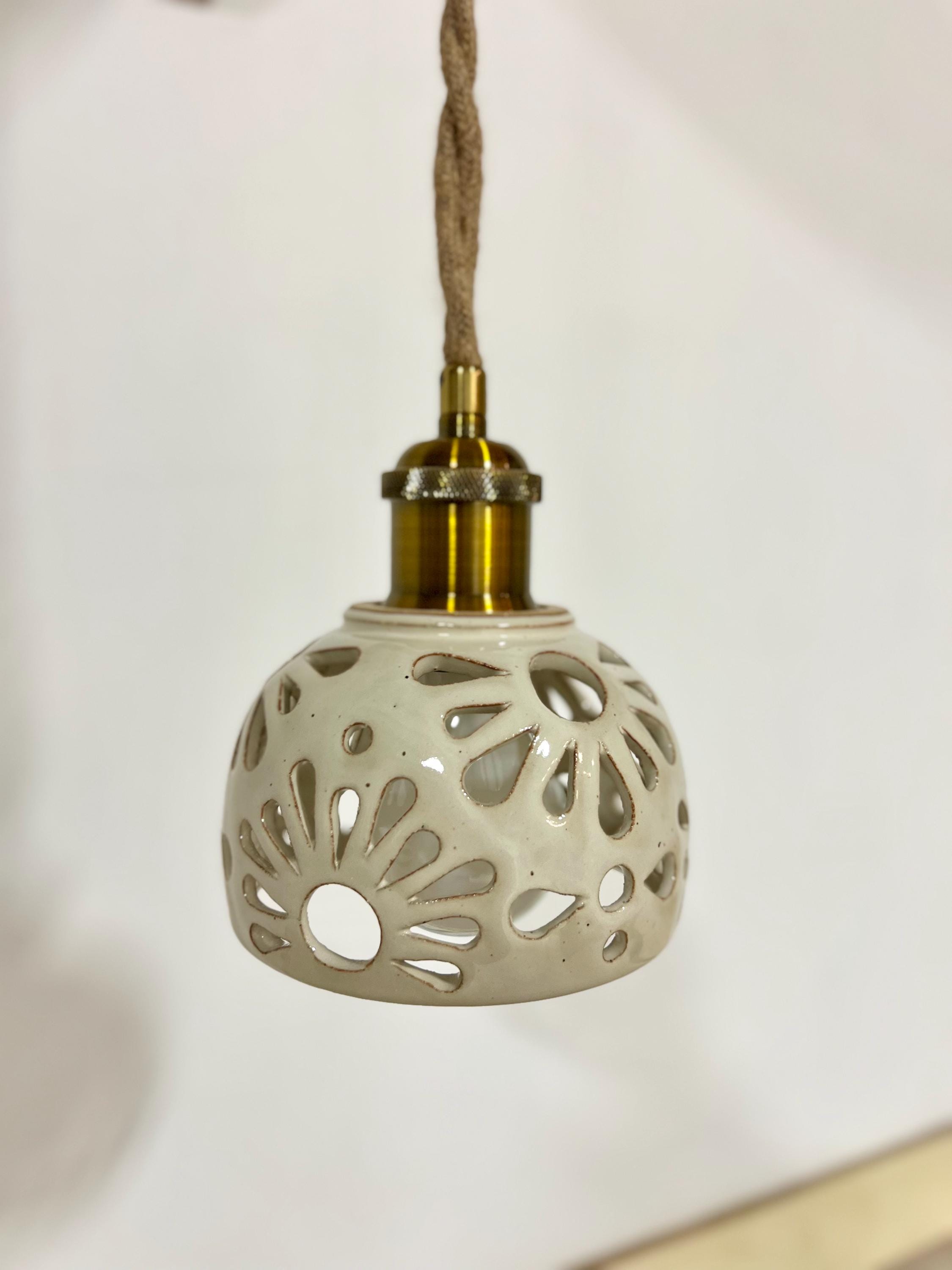 Small Ceramic Pendant Light - Dome - Etsy
