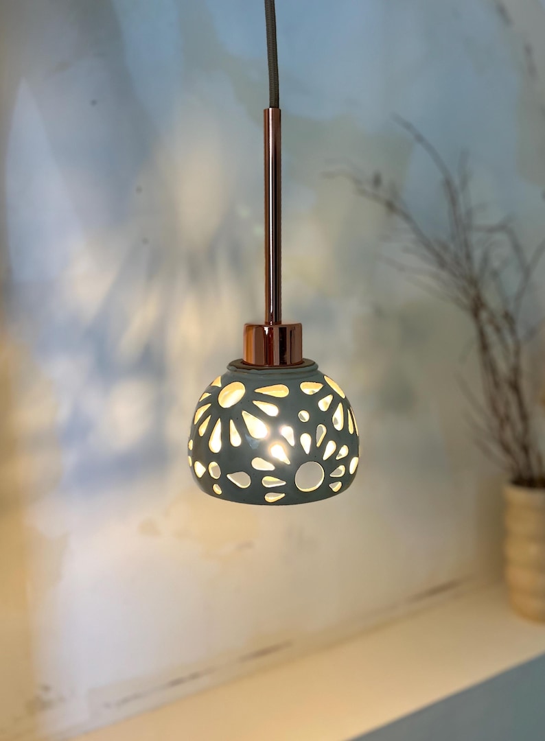 Small Ceramic Pendant Light - Dome - Etsy