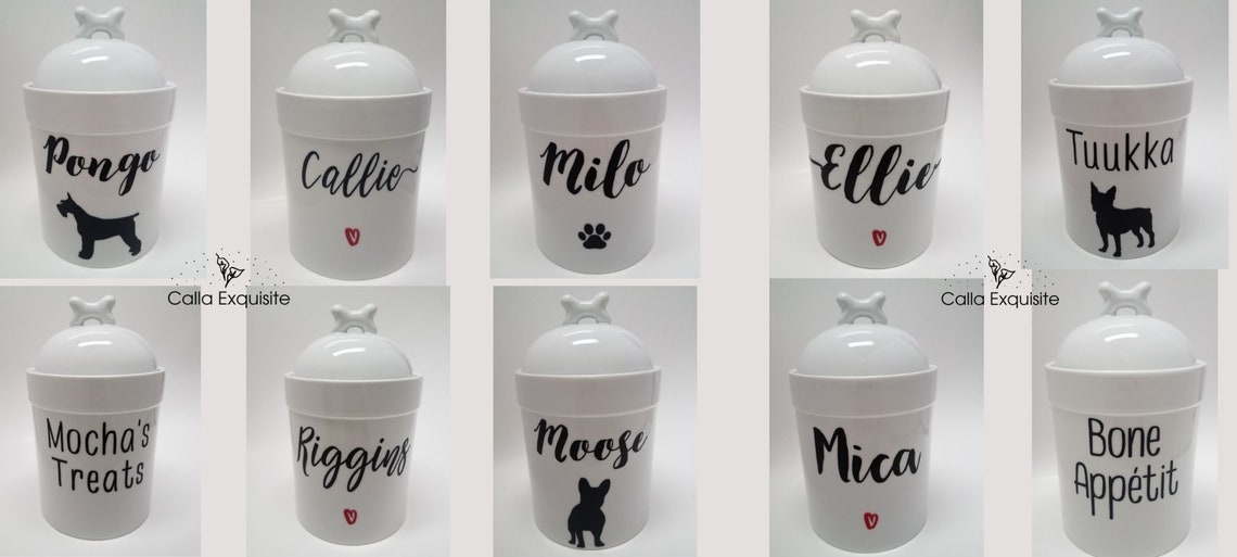 Personalized Dog Treat Jar Large Treat Jar / Choose Paw Color - Etsy