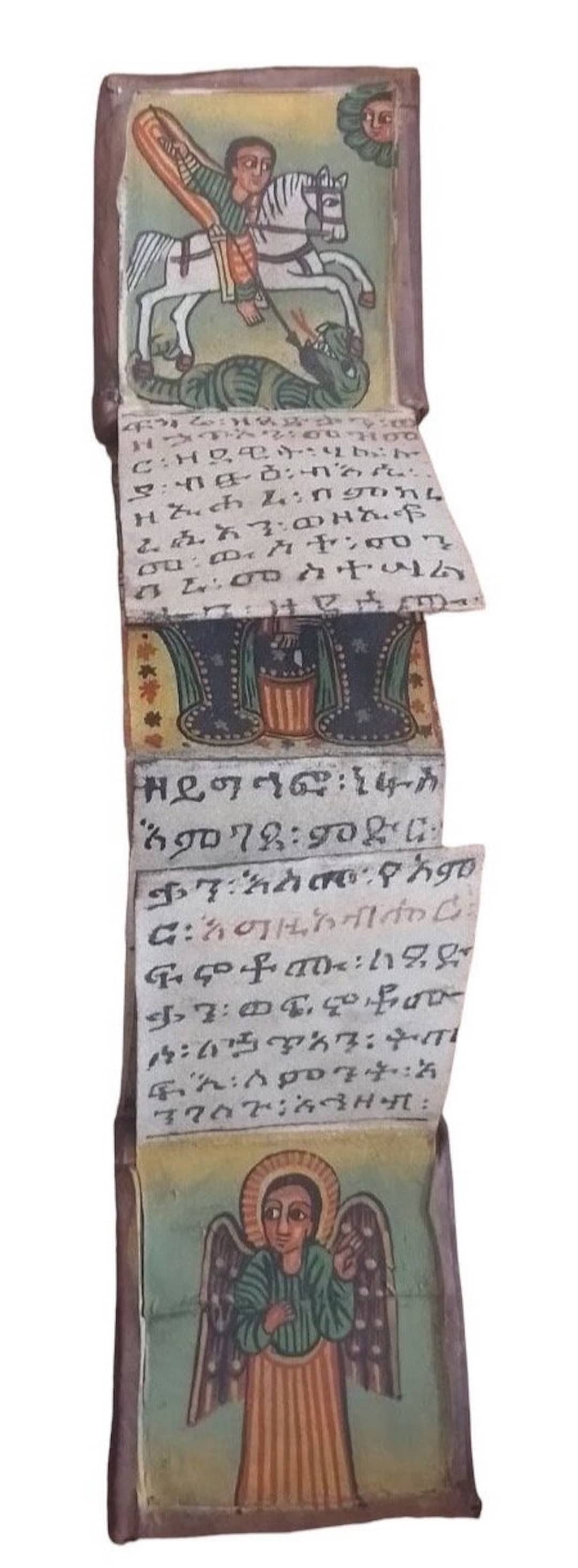 Ethiopian Handcrafted Religious Icon - Hand-painted Geez Christian ...