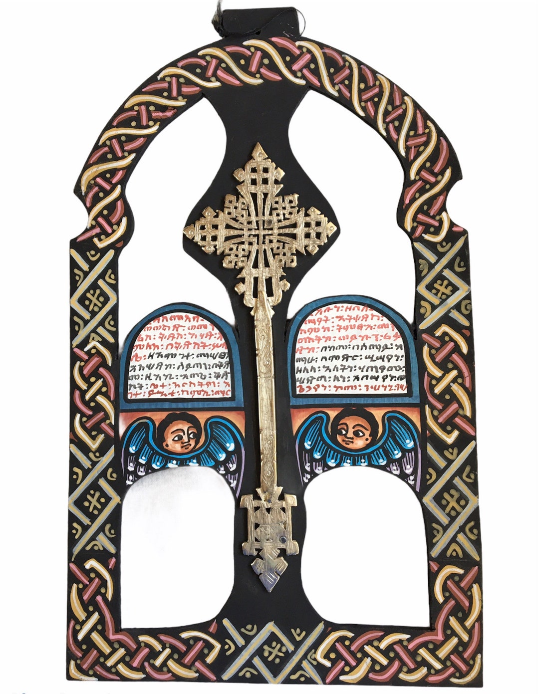 Ethiopian Orthodox Church Icon - Handcrafted Axum With Cross Painted ...