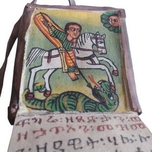 Ethiopian Handcrafted Religious Icon - Hand-painted Geez Christian ...