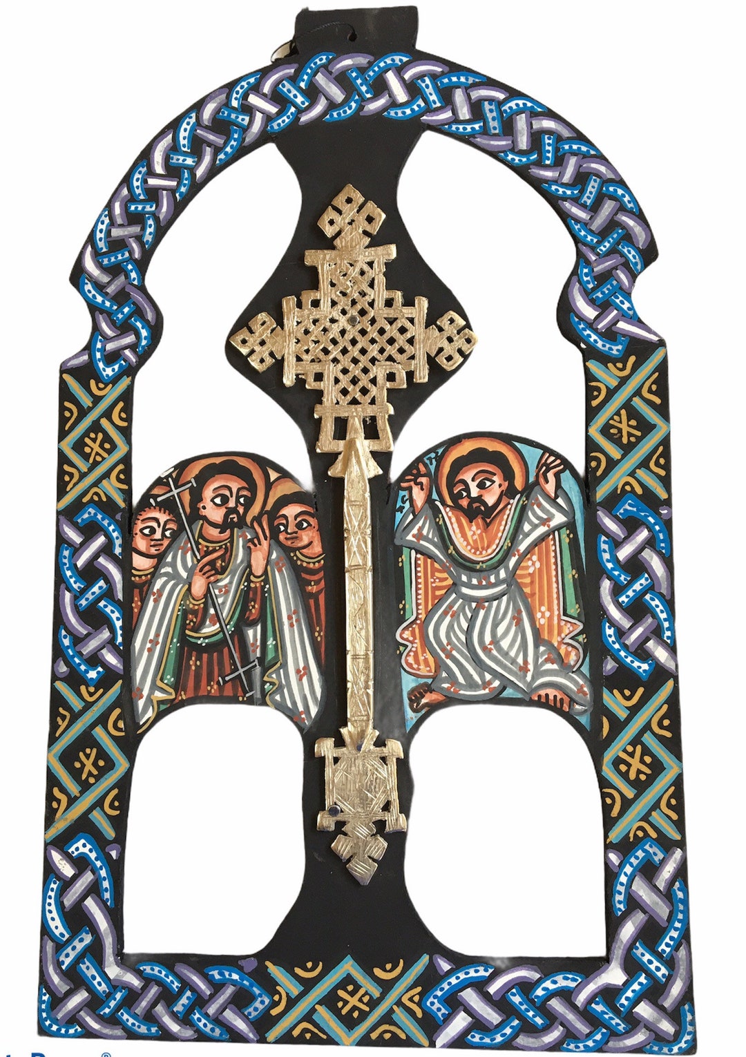 Handcrafted Ethiopian Axum Icon - Orthodox Church Art With Cross ...