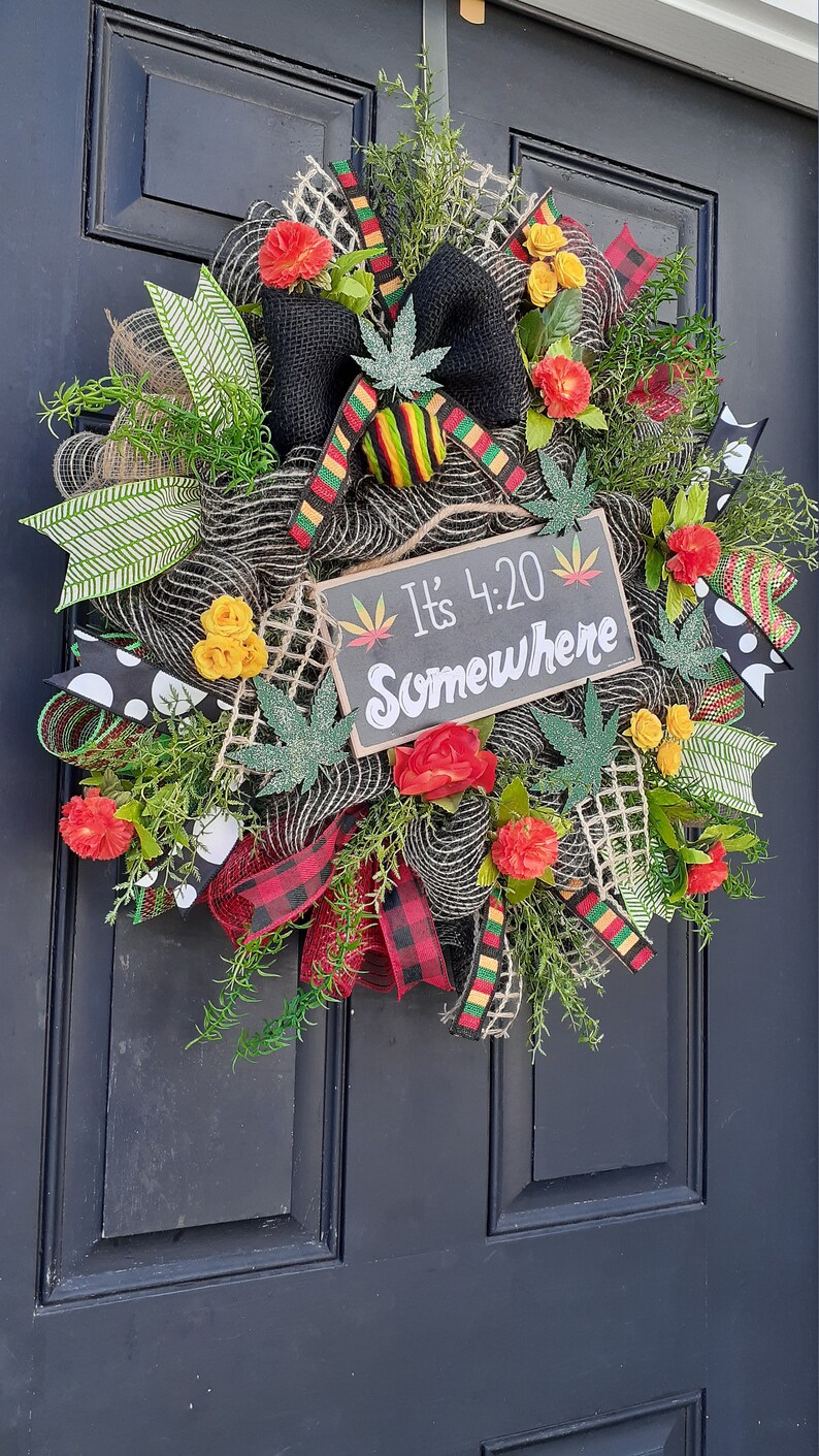 Marijuana Wreath Man Cave Decor She Shed Decor Stoner Gift - Etsy