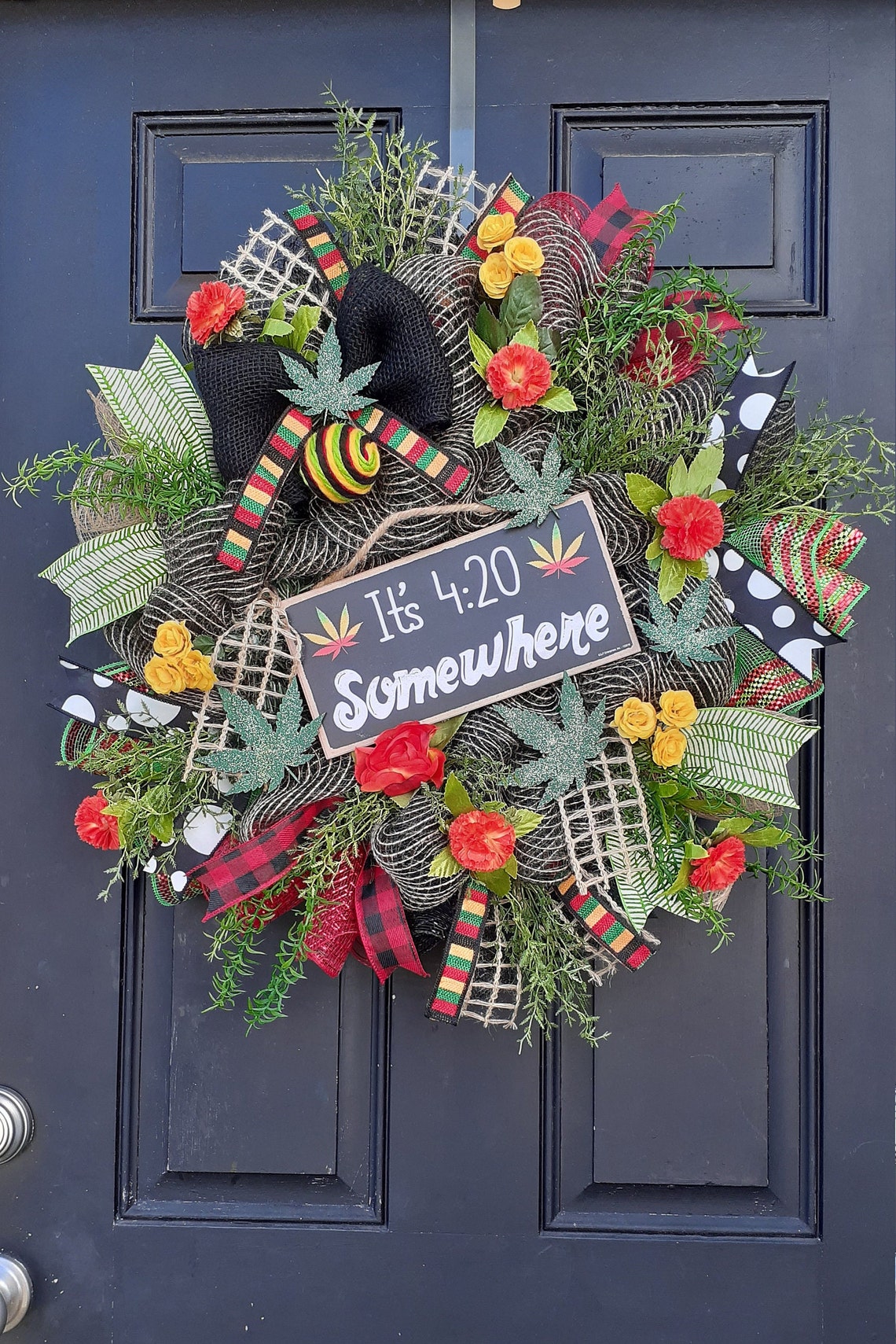 Marijuana Wreath Man Cave Decor She Shed Decor Stoner Gift - Etsy