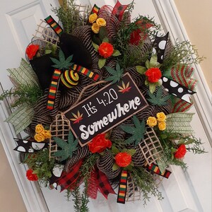 Marijuana Wreath, Man Cave Decor, She Shed Decor, Stoner Gift, Unique ...